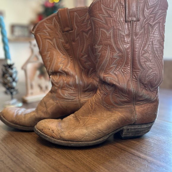 Justin Boots | Shoes | Justin Boots Tan Leather Western Boots | Poshmark